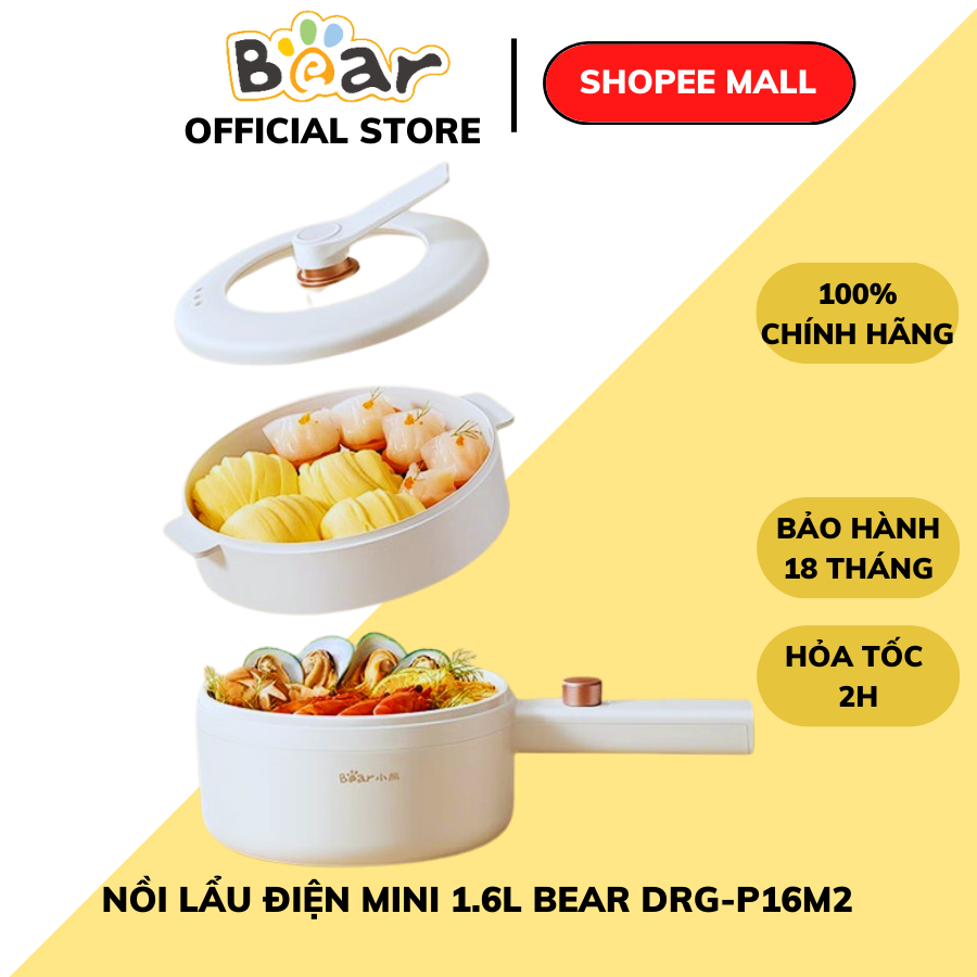 Nồi lẩu điện 1.6L đa năng Bear DRG-P16M2, 700W, cách nhiệt,an toàn ...