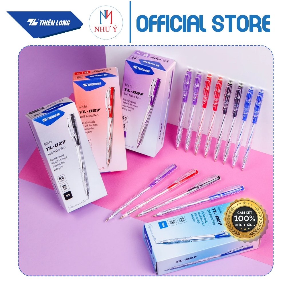 Bút Bi Thiên Long TL-027 (5 cây) Hàng Chính Hãng Công Ty | Shopee Việt Nam