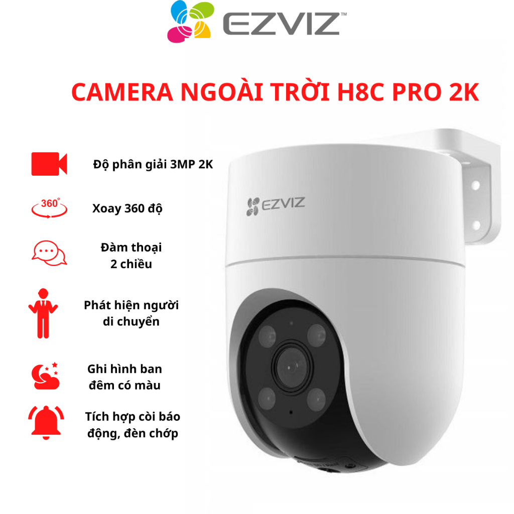 Camera ngoài trời Wifi EZVIZ H8C Pro - C8C - H8 Pro xoay 360 độ Tích ...