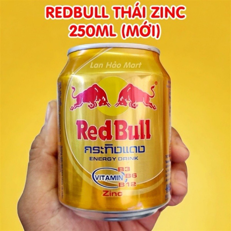 [HOẢ TỐC] THÙNG 24 LON BÒ THÁI (REDBULL THÁI) KẼM ZINC VITAMIN 250ML (MỚI) | Shopee Việt Nam