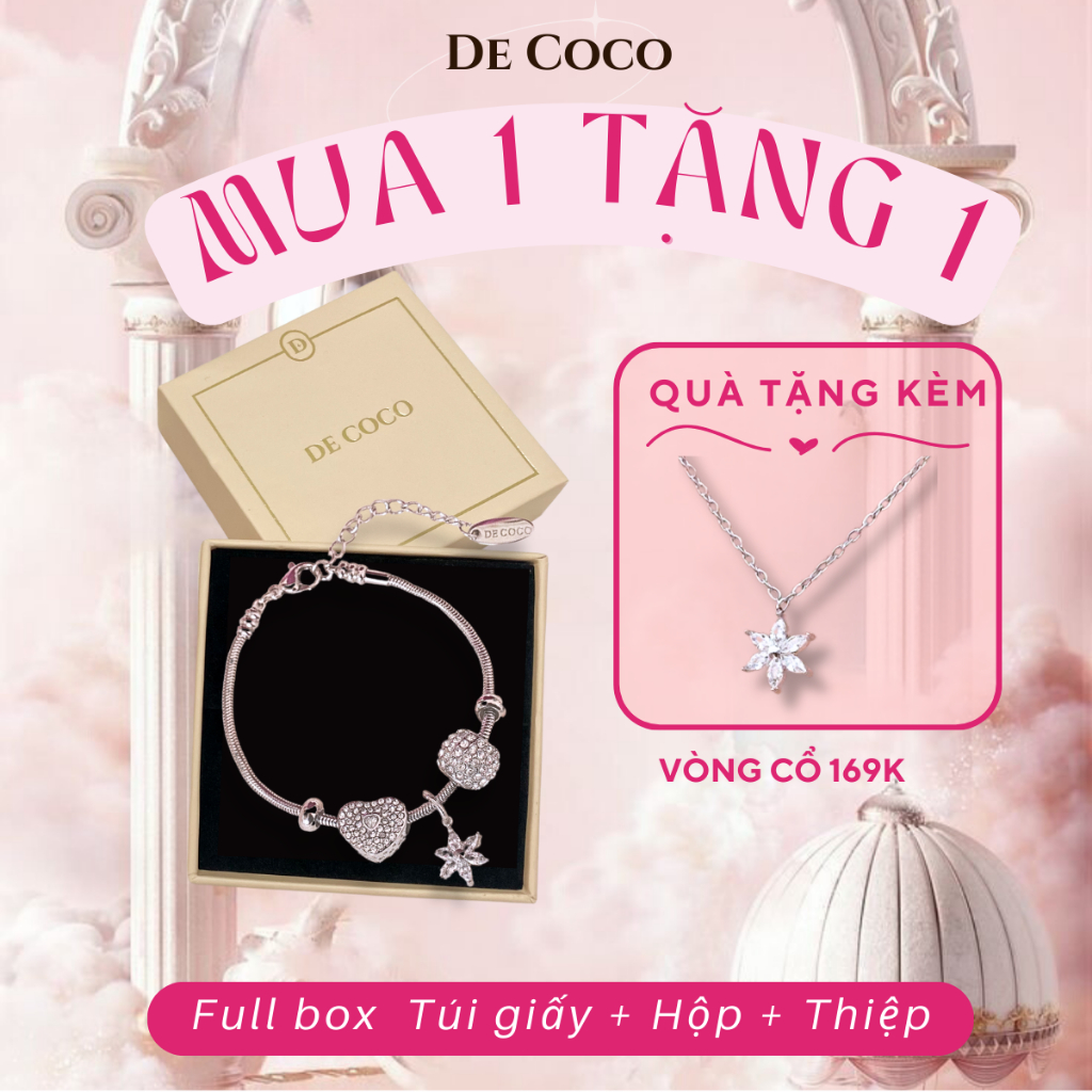 [MUA 1 TẶNG 1 VÒNG CỔ DAISY] Vòng tay nữ De Coco Charmy Lumi Trắng (kèm Túi giấy + Hộp + Thiệp ...