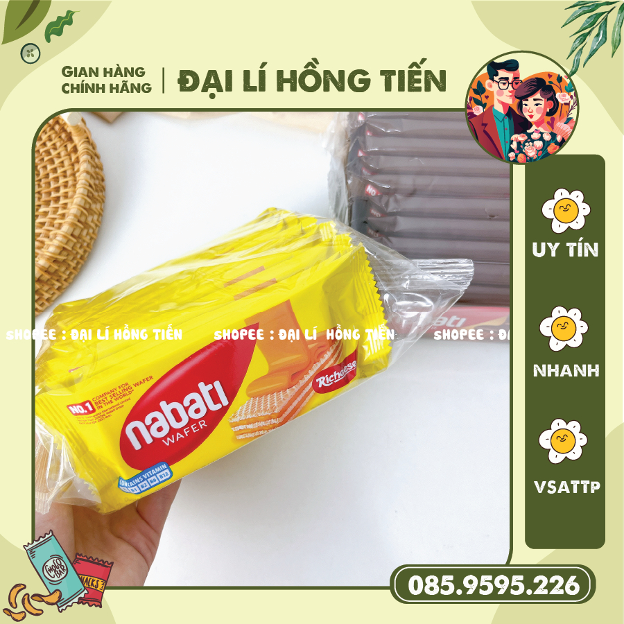 10 gói Bánh Nabati kem xốp, Nabati Nextar vị Socola, Phô Mai (gói 170g ...