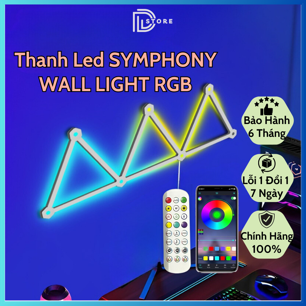 Thanh Led SYMPHONY WALL LIGHT RGB lắp ghép gắn tường, cảm biến âm thanh ...
