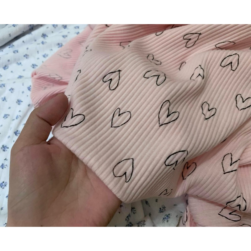 Vải gân trái tim giãn 2c (1m) | Shopee Việt Nam
