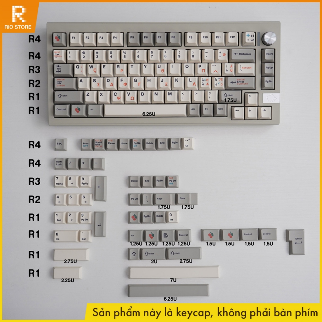 Keycap Retro 9009 - Cherry Profile - PBT dyesub - 147 nút | Shopee Việt Nam