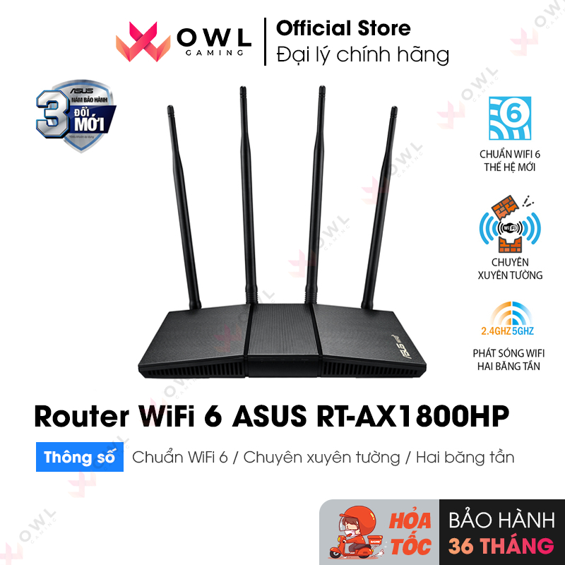 Router WiFi 6 ASUS RT-AX1800HP (Hàng chính hãng) - Router WiFi xuyên ...