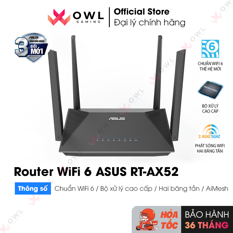 Router WiFi 6 ASUS RT-AX52 (Hàng chính hãng) | Shopee Việt Nam