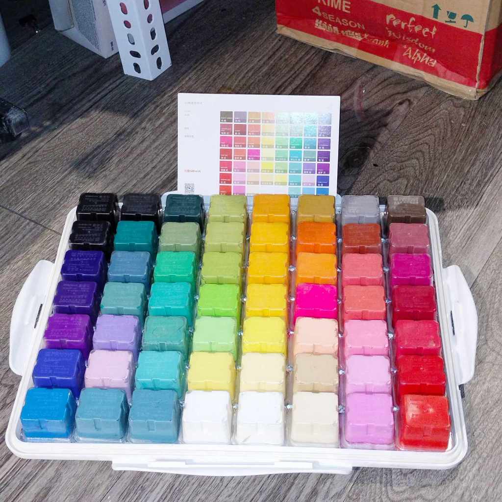 MIYA HIMI - Bộ 56 màu gouache vẽ lên giấy, vải / màu wat ♥ có full box ...