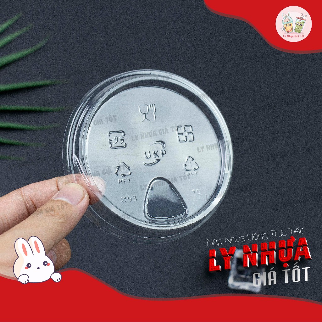 50 Nắp Uống Trực Tiếp UKP phi 93mm. Dành cho ly nhựa PET miệng ly phi 93, 360ml/480ml. | Shopee ...