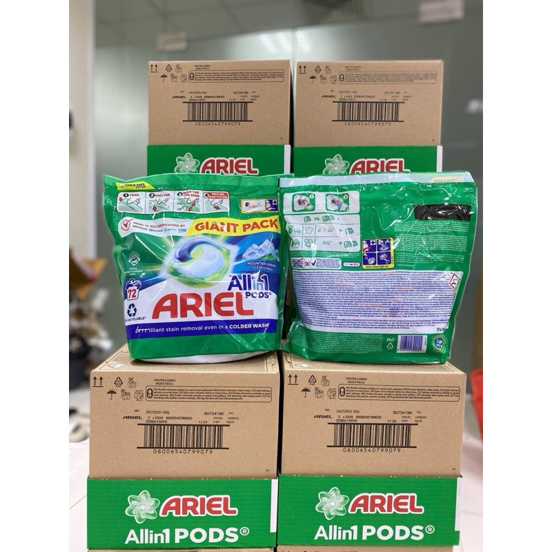 viên giặt xả Ariel All in pods Mountain spring . | Shopee Việt Nam