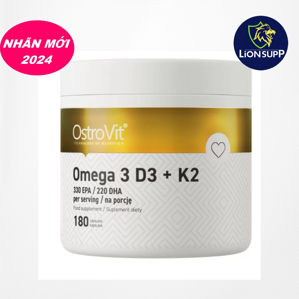 OMEGA 3 D3 K2 OSTROVIT 180V NHÃN MỚI 2024 DẦU CÁ BỔ XƯƠNG KHỚP HỖ TRỢ ...