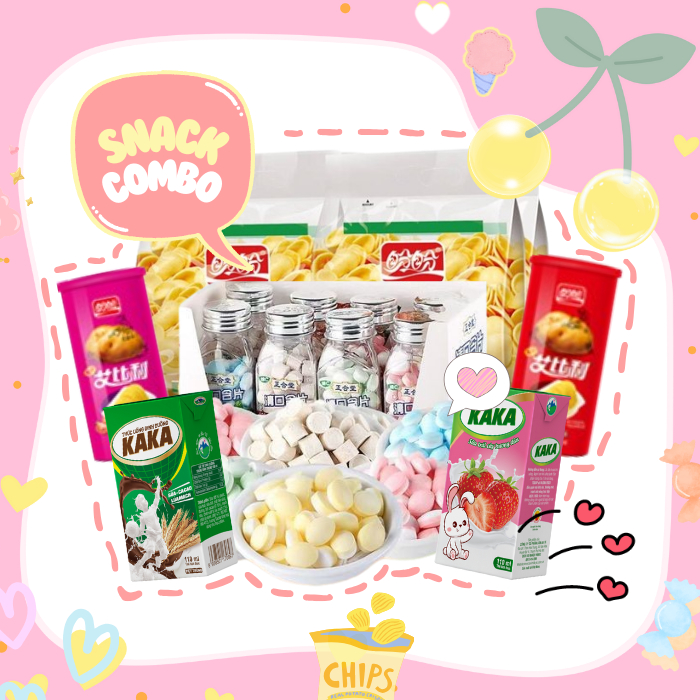 [Combo Snack Và Kẹo] Set Ăn Vặt Mix Snack Khoai Tây, Bim Bim, Kẹo Ngậm ...