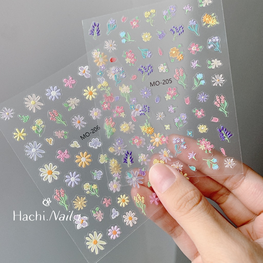 Sticker Dán Móng Tay Hình Hoa Mùa Hè, Lavender/Cúc Nhiều Màu, Hình Dán ...