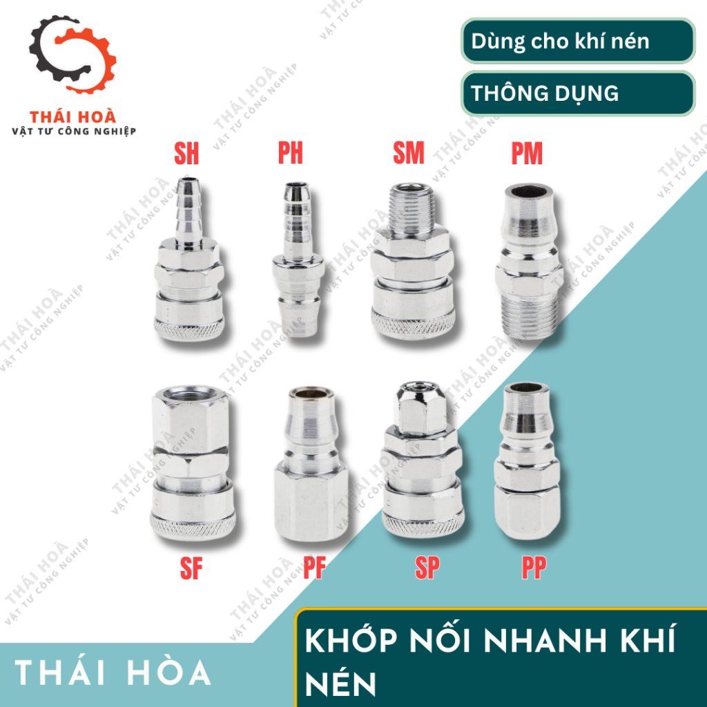 Khớp nối nhanh khí nén SH-PH, SM-PM, SF-PF, SP-PP đủ kích cỡ 20 30 40 | Shopee Việt Nam