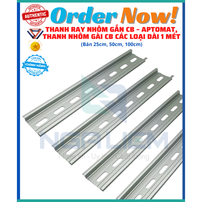 Thanh Ray Nhôm Gắn CB – Aptomat, Thanh Nhôm Gài CB Các Loại Dài 1 Mét ...