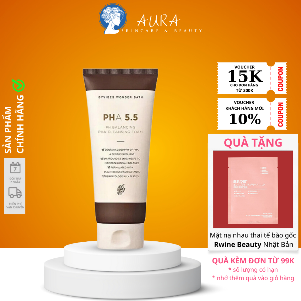 Sữa Rửa Mặt Tẩy Tế Bào Chết Byvibes Wonder Bath PHA 5.5 - phù hợp ngay cả da nhạy cảm 130ml ...