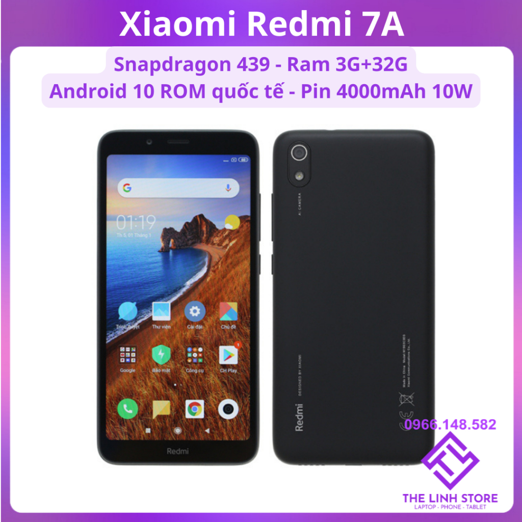 Điện thoại Xiaomi Redmi 7A Rom tiếng Việt- Snapdragon 439 Pin 4000mAh ...