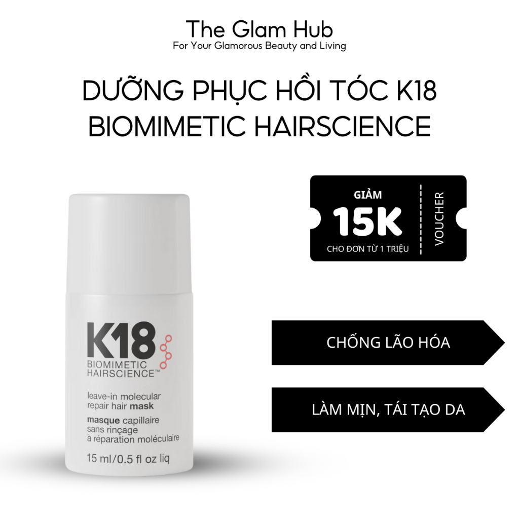 [Về sẵn] Siêu phẩm dưỡng phục hồi tóc K18 Biomimetic Hairscience Leave-In Molecular Repair Hair ...