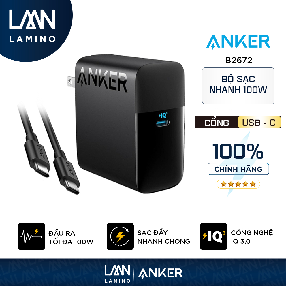 Bộ Sạc Anker 317 B2672 1 Cổng USB-C Sạc Nhanh Công Suất 100W Công Nghệ ...