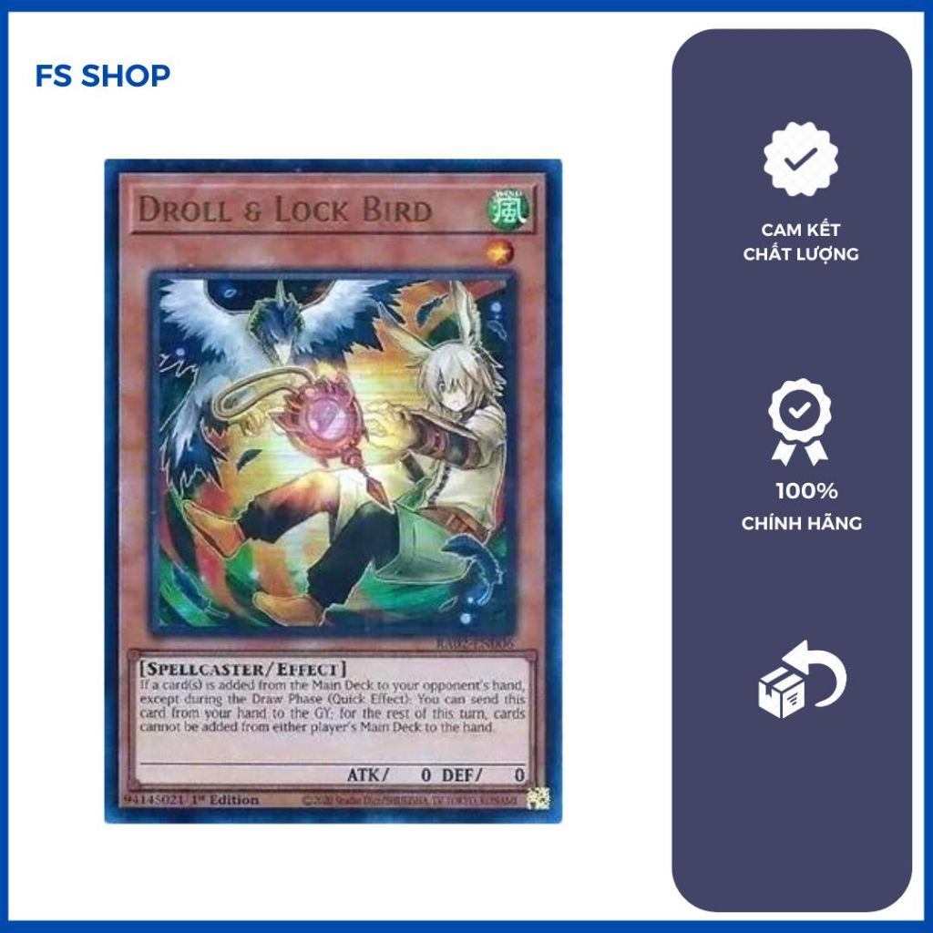 [FS Yugioh] Thẻ Bài Yugioh Chính Hãng Droll & Lock Bird (Alternate Art ...