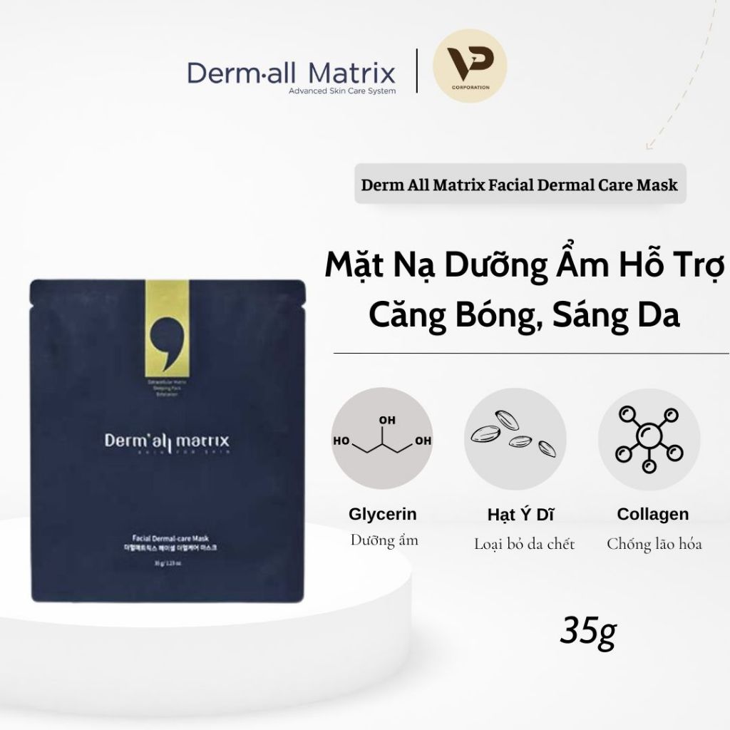 Mặt Nạ Dưỡng Ẩm Căng Bóng Da Derm All Matrix Facial Dermal Care Mask ...