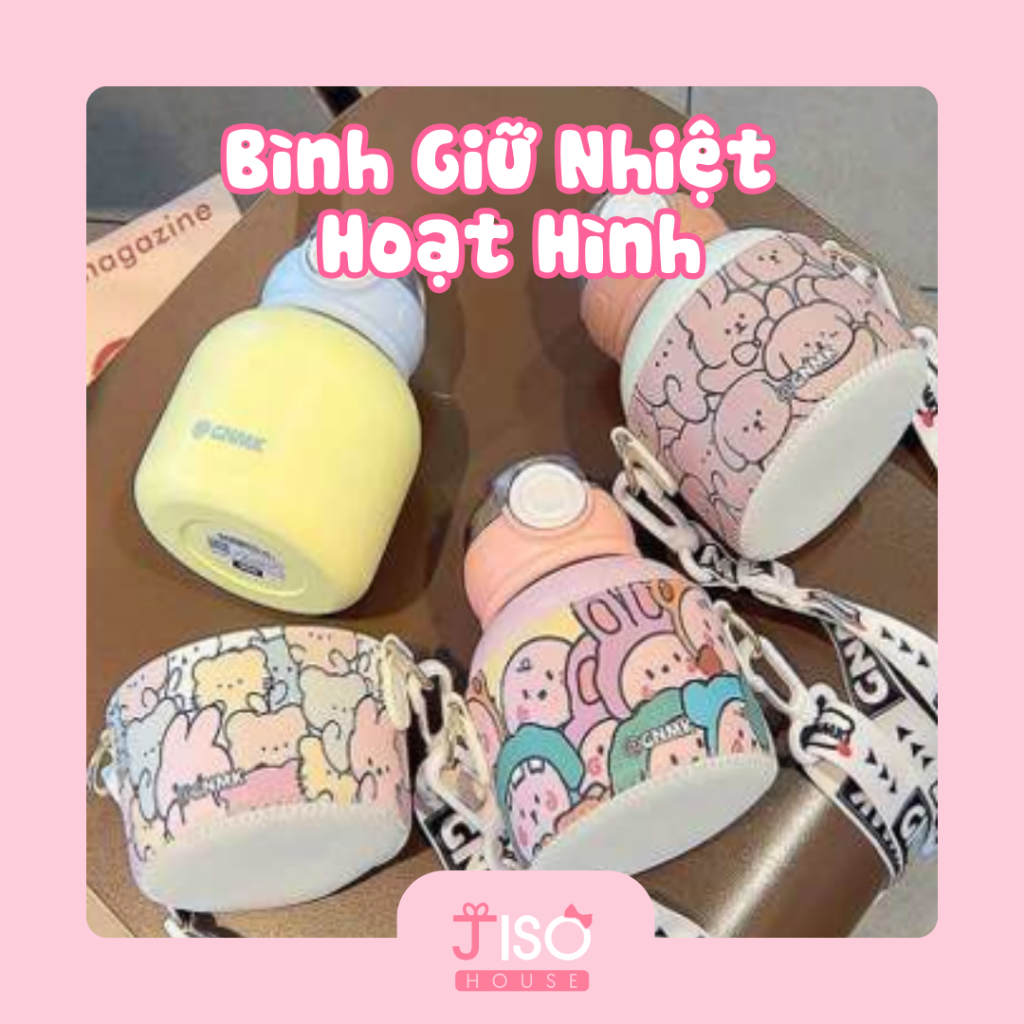 Bình Giữ Nhiệt Hoạt Hình Maimai Kèm Túi Đựng và Dây Đeo Dung Tích Lớn ...