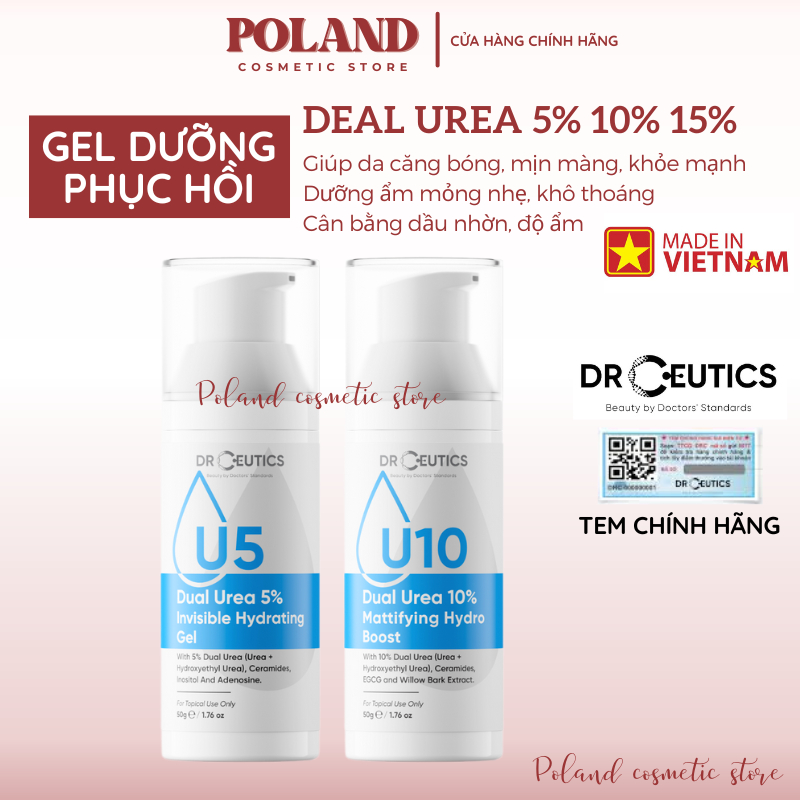 Gel dưỡng ẩm phục hồi Drceutics Dual Urea 5%, 10%, 15% U5 U10 U15 Dr ...
