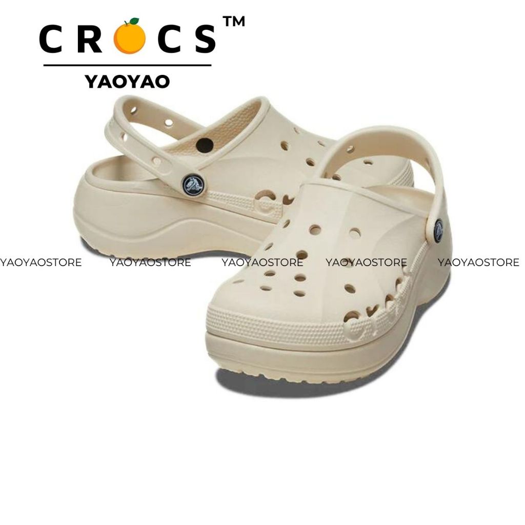 Sục Crocs đế cao 5cm nữ, Cross nữ đẹp đẽ hàng F1 tặng kèm sticker ...