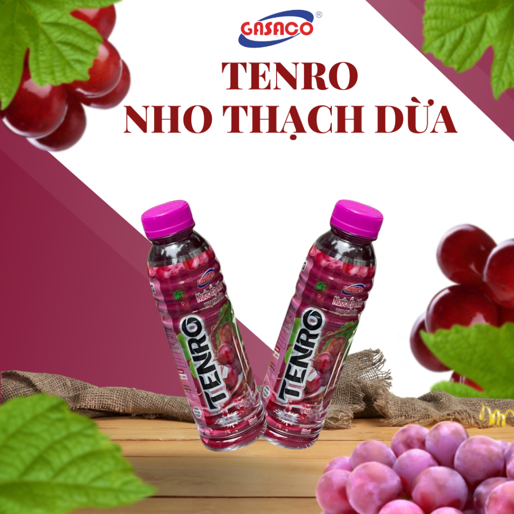 Nước Ép Thạch Dừa Nho Tenro Gasaco 500ml Vị Thơm Mát | Shopee Việt Nam