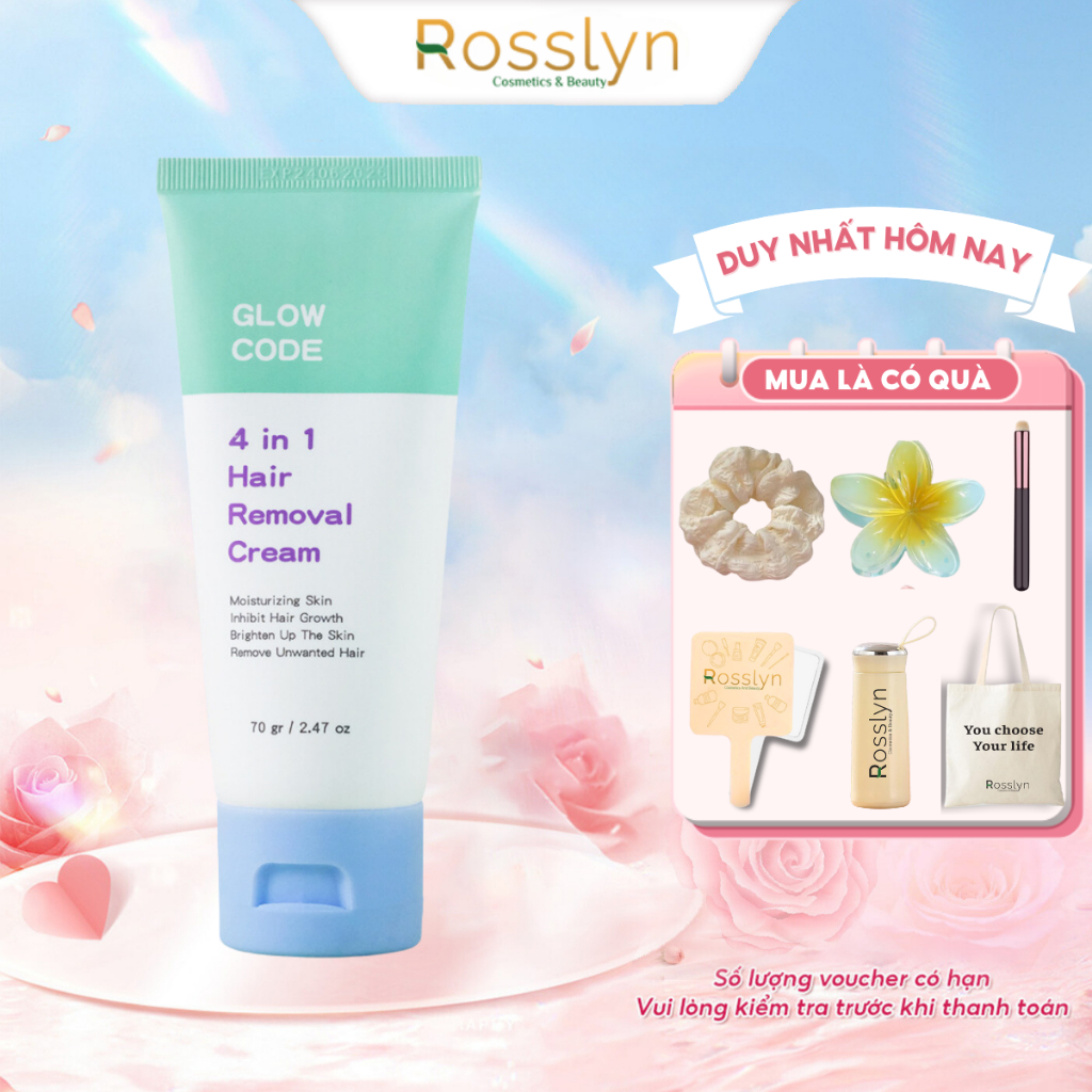 Kem tẩy lông GlowCode 4IN1 với Niacinamide và Vitamin E giúp lông mọc ...