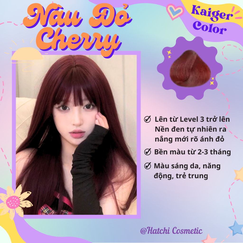 Thuốc Nhuộm Tóc Màu NÂU ĐỎ CHERRY Không Tẩy | Kaiger Colour | Shopee ...