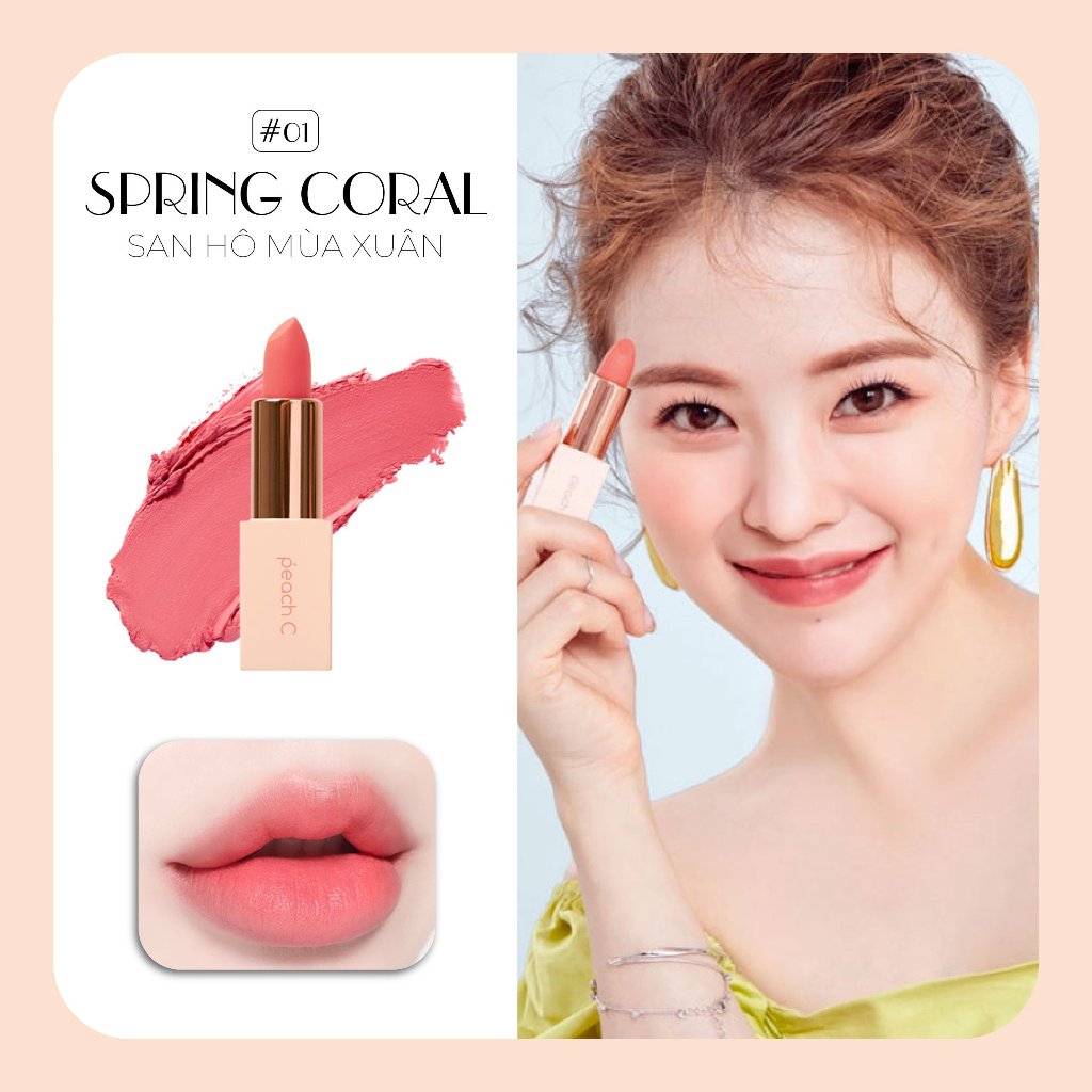 Son thỏi PEACH C Easy Matte - Siêu Mịn Lên Màu Chuẩn - Siêu Sang | Shopee Việt Nam