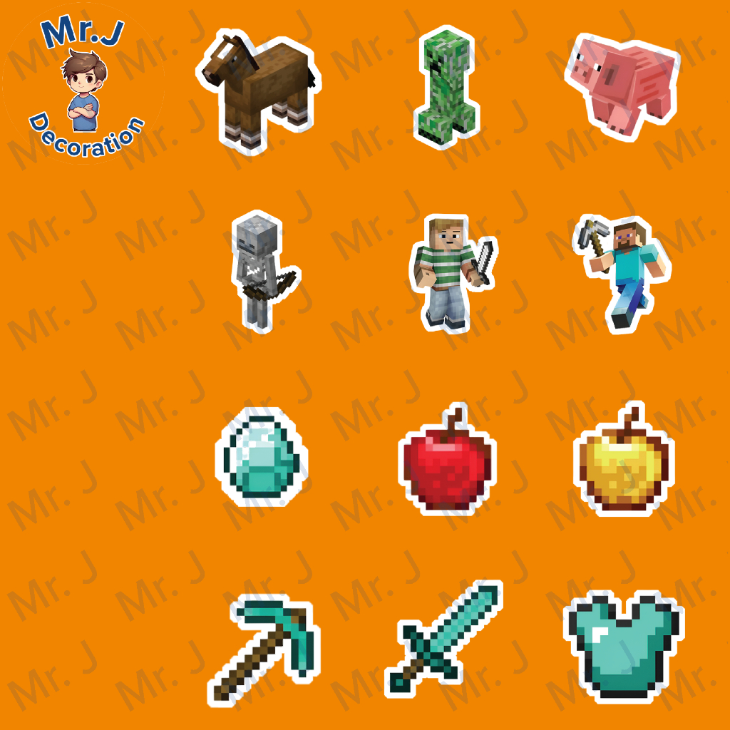 Set 12 hình Stickers Minecraft chống nước sticker dán laptop, điện ...
