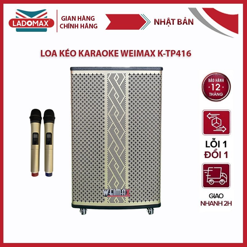Loa Kéo Karaoke Bluetooth WEIMAX K-TP416 công suất mạnh mẽ - Bass 40cm - Tặng kèm 2 mic | Shopee ...