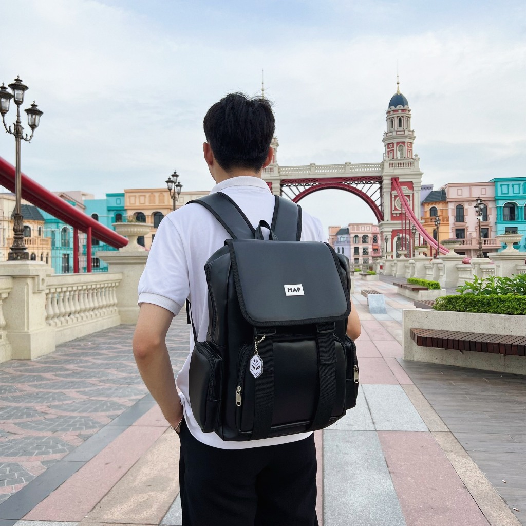 [Ảnh thật] Balo da PU hàng cao cấp Balo D-NAP chống nước thời trang nam ...