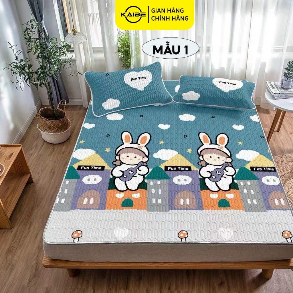 Chiếu điều hòa cao su non 5D bọc chun toàn nệm, không kèm vỏ gối, kích ...