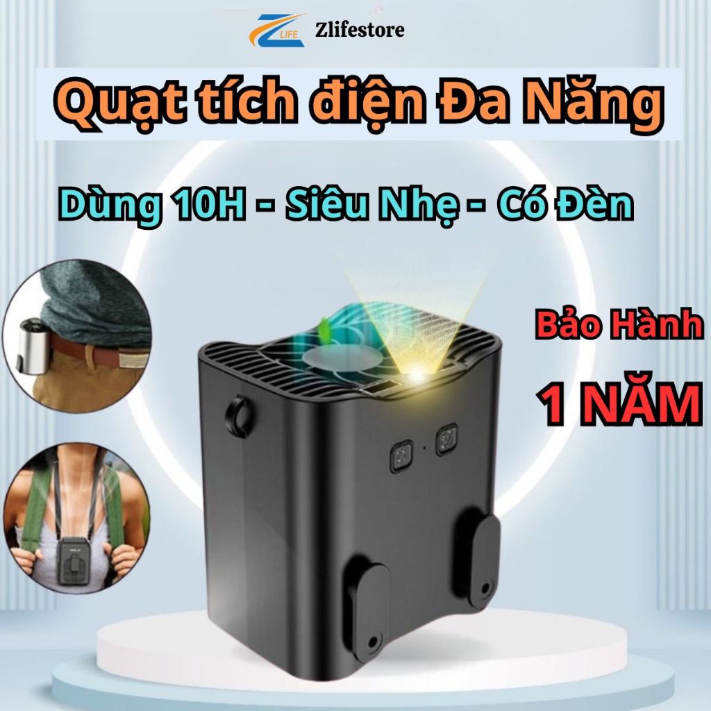 Quạt Tích Điện LIGHT Zlife chính hãng, Quạt Qin Công Xuất Tích Điện Lớn ...