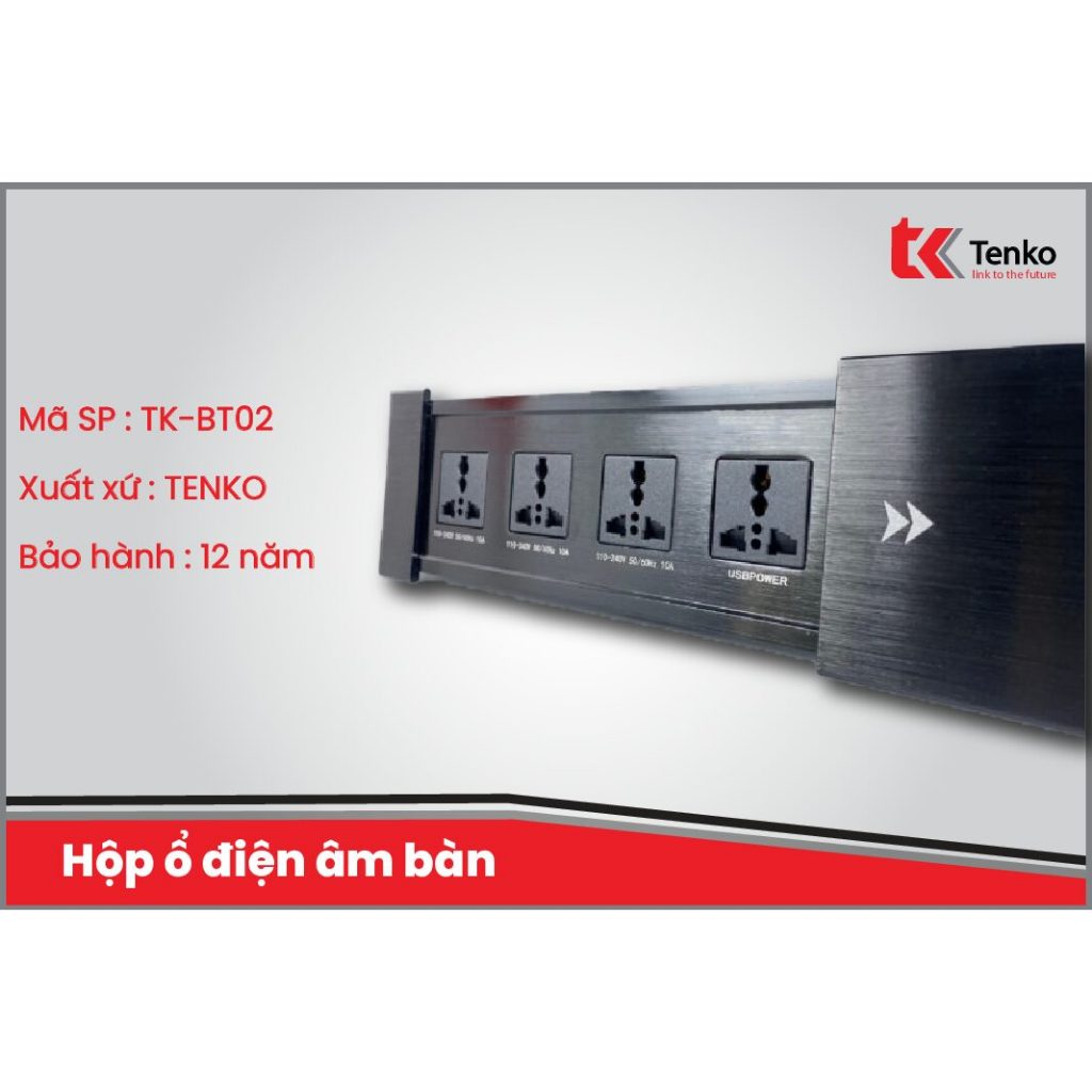 Hộp ổ điện âm bàn Tenko TK-BT02 nắp trượt màu đen cao cấp | Shopee Việt Nam