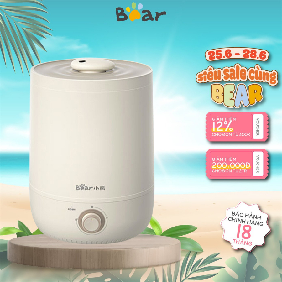 Máy phun sương,xông tinh dầu 4.5L Bear JSQ-C45U1,30W, Bộ Lọc Ion Bạc,Tạo độ ẩm không khí,BH 18 ...