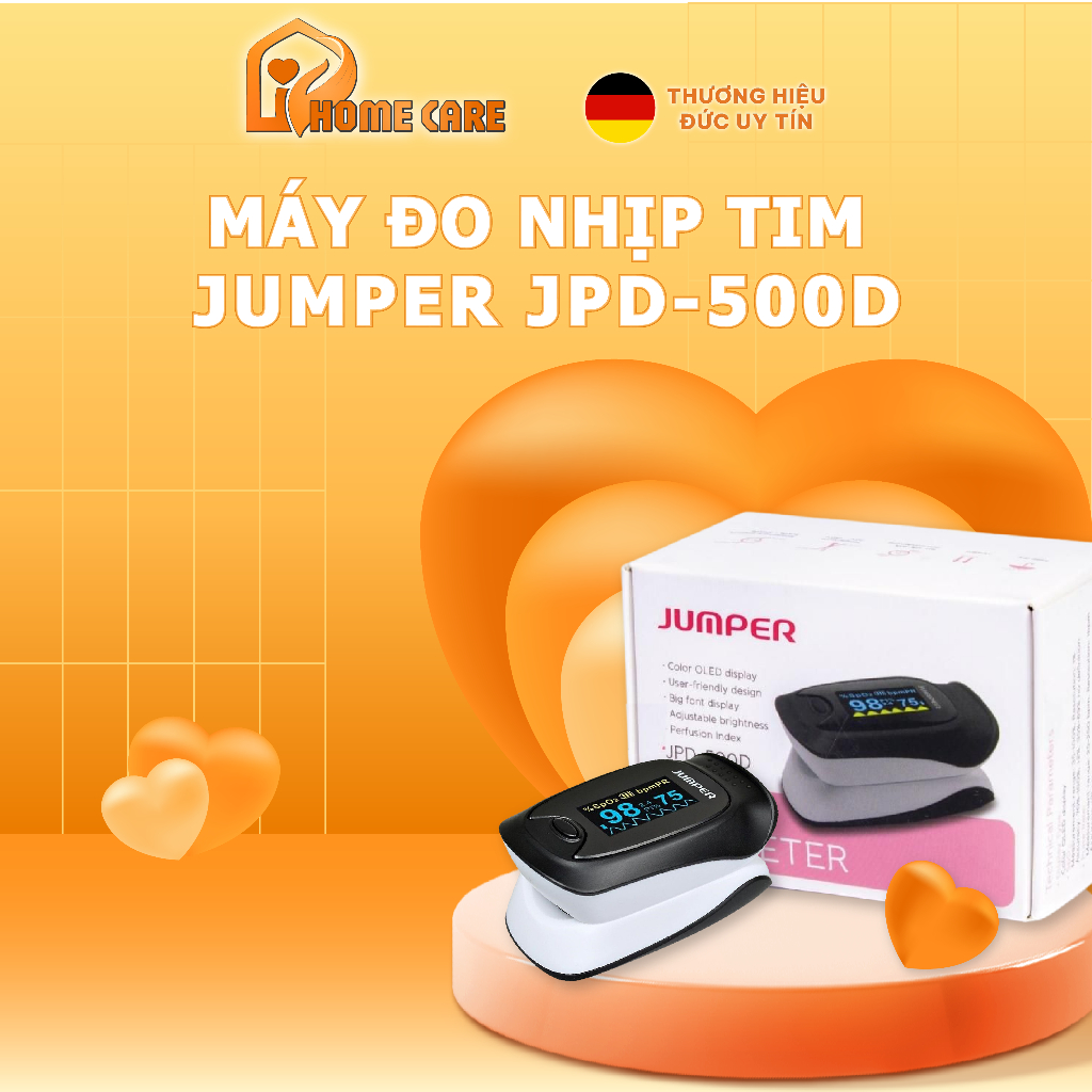 Máy đo nồng độ oxy máu và nhịp tim Jumper JPD-500D (OLED) | Shopee Việt Nam
