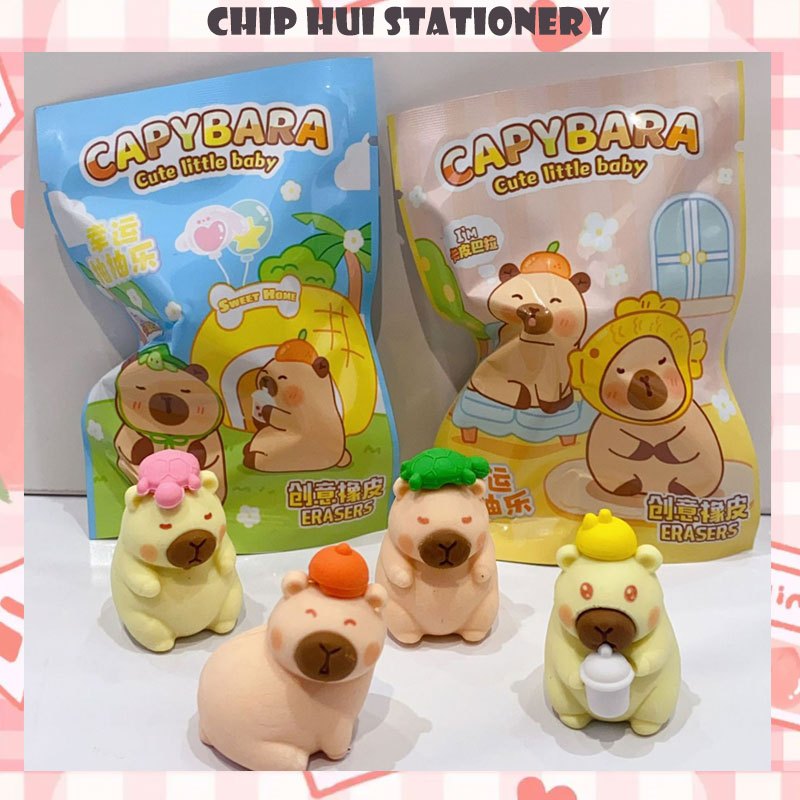 [Hộp lẻ] Blind Box ra móc khóa Capybara, Blind Box ra cục tẩy Capybara ...