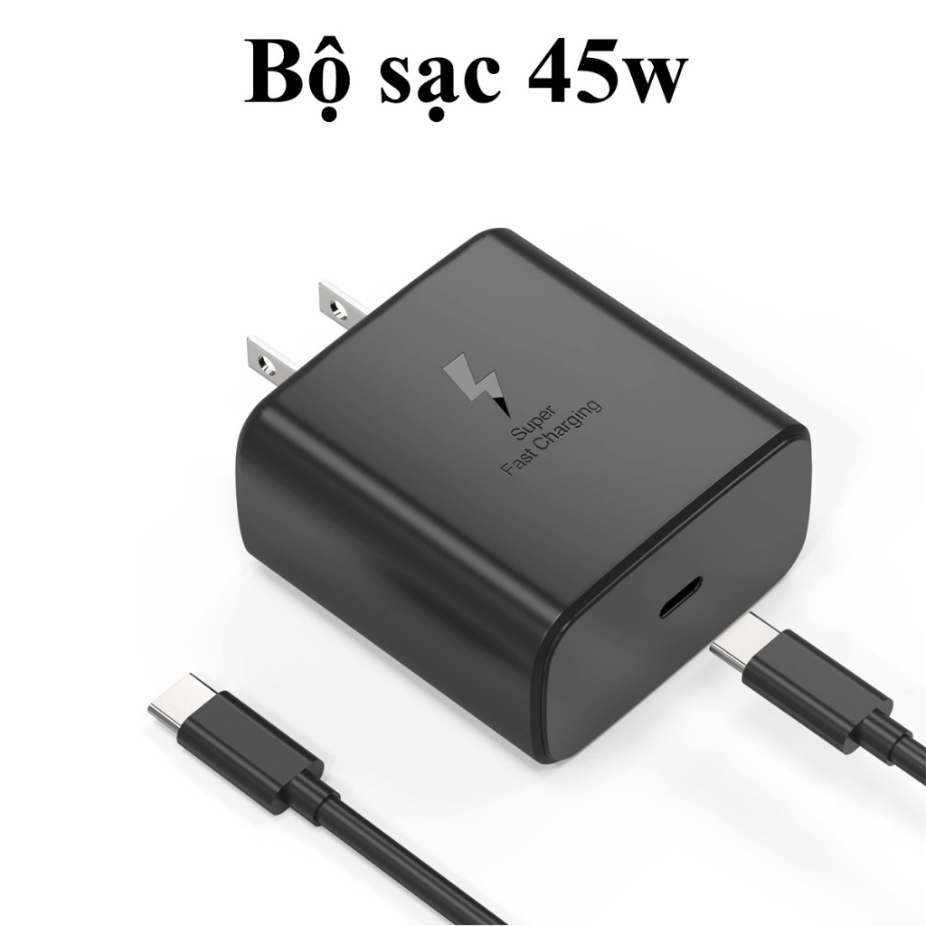 Sạc type C 45w siêu nhanh không nóng không loạn cảm ứng, Củ sạc 45w dùng cho các dòng như Note ...
