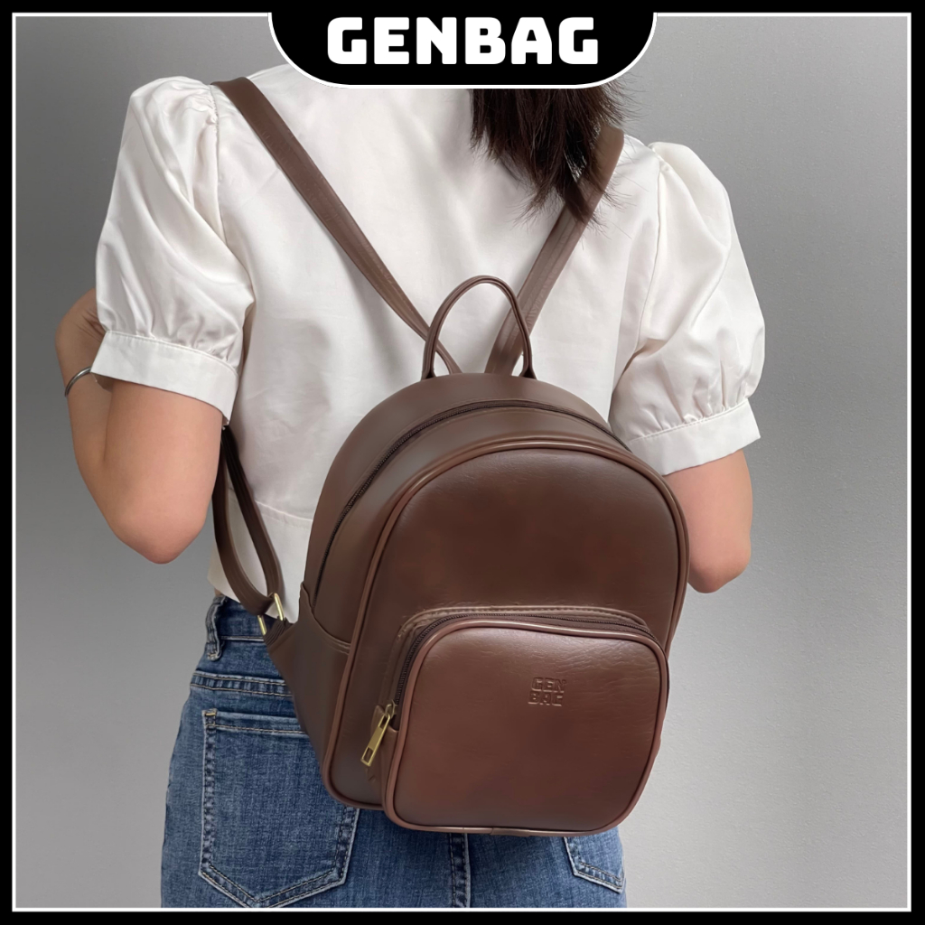 Balo nữ mini GENBAG da pu cao cấp nhỏ gọn đi chơi đi làm thời trang ...