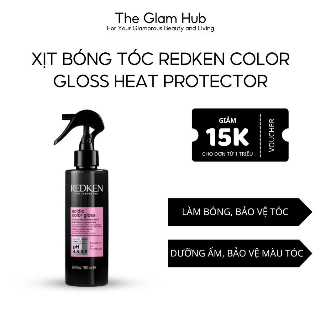 [New Redken] Xịt bóng tóc suôn mượt mịn màng Redken Color Gloss Heat ...