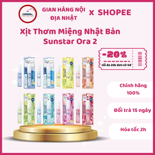 Xịt Thơm Miệng Nhật Bản Sunstar Ora 2 - 6ml, Dung dịch xịt miệng nhỏ gọn, nhiều hương vị ...