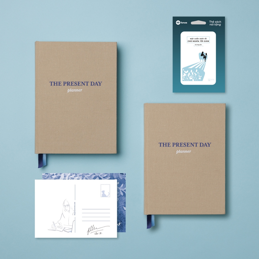 Combo 2 sổ The Present Day planner + Quà tặng: Sách nói + Postcard có ...