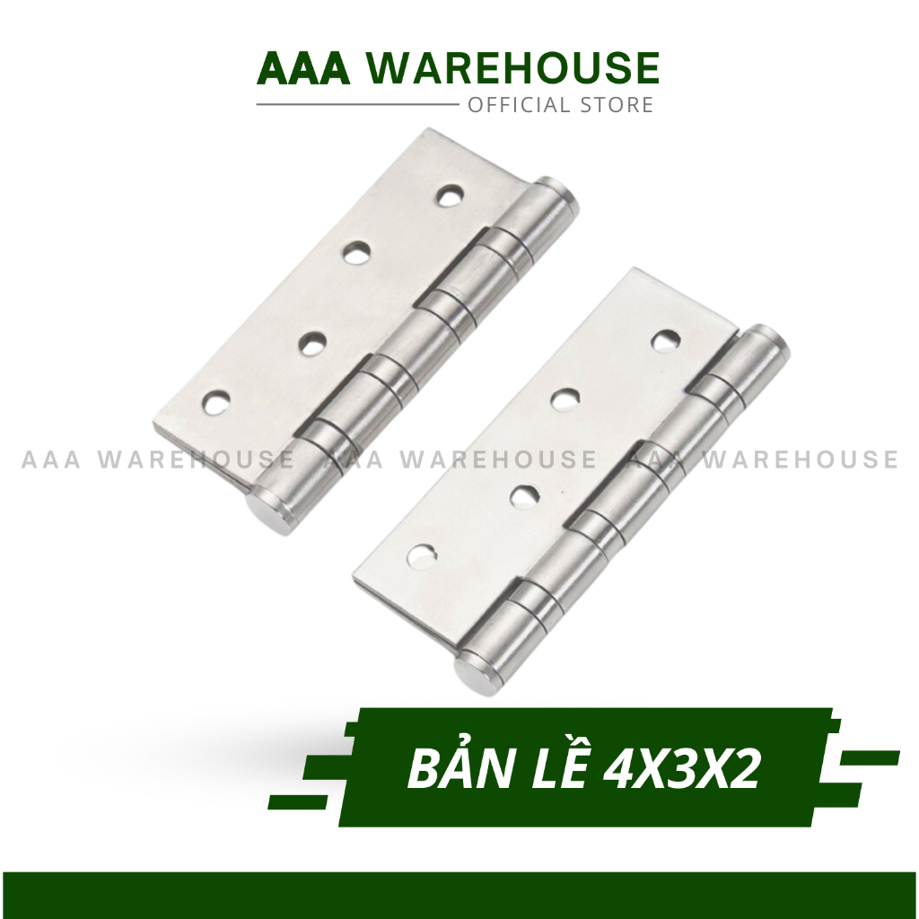 [HONGFA 4x3x2] Hộp 2 Bản lề lá cửa đi inox 304 dài 10 cm độ dày 2mm (có ...