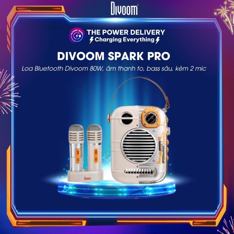 Loa Bluetooth DIVOOM SPARK-PRO KARAOKE công suất 80W bản nâng cấp của ...