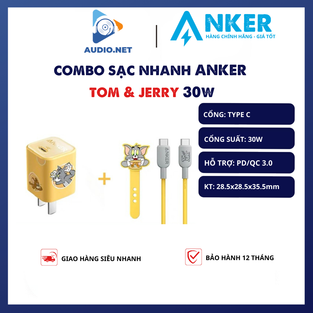 Sạc Nhanh Anker Tom & Jerry Nano III 30W USB-C - Bảo Hành 12 Tháng | Shopee Việt Nam