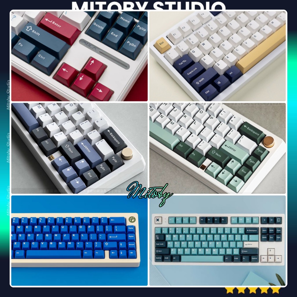 Keycap Blue Fire Arctic Cherry profile ABS 2 shot bàn phím cơ Keycap ...